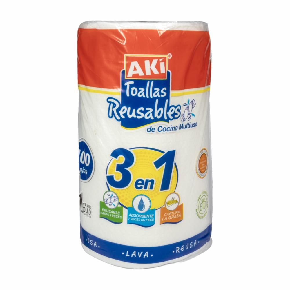 Toallas Reusables 3 En 1 AKÍ X 100 Uds - AKI
