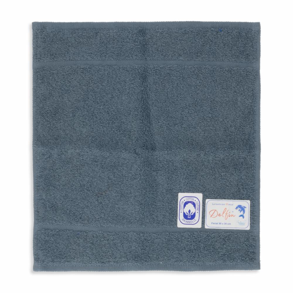 Toalla De Cara Azul Petróleo Claro DELFÍN 30 X 30 Cm - AKI