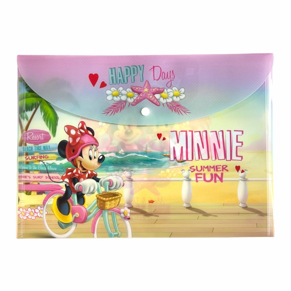 Sobre Porta Documento Diseño Minnie Con Broche REX PLASTICS A4 - AKI