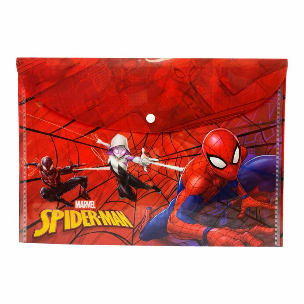 Sobre Porta Documento Diseño Spiderman Con Broche REX PLASTICS A4 - AKI