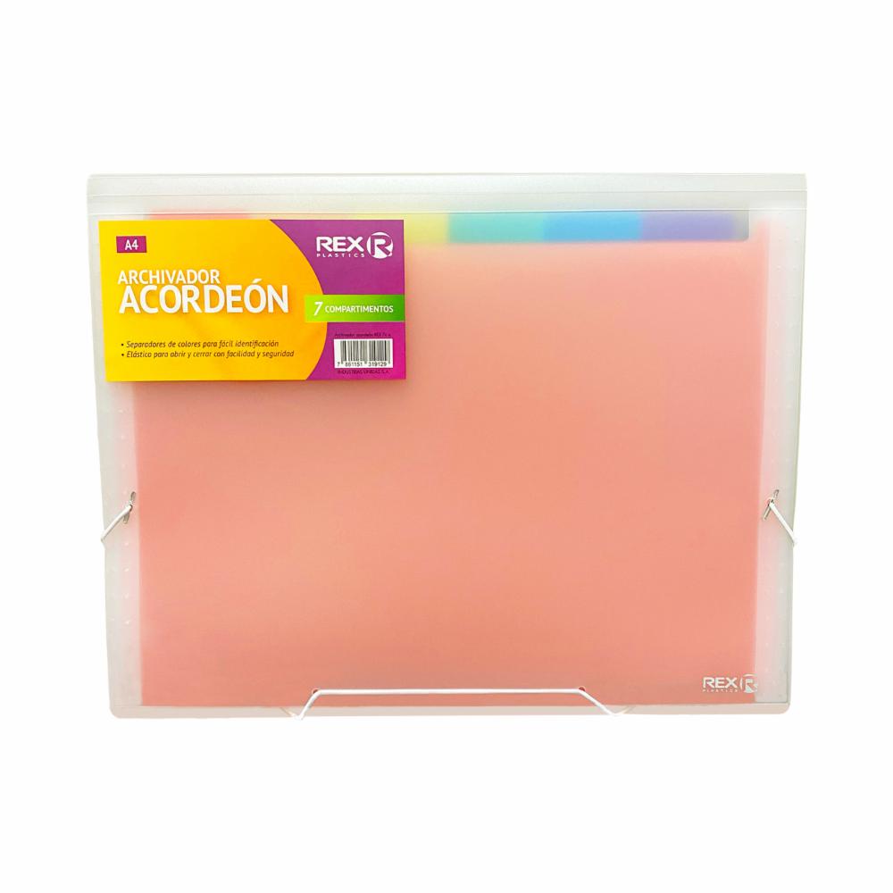 Archivador Acordeón 7 Compartimientos REX PLASTICS A4 - AKI