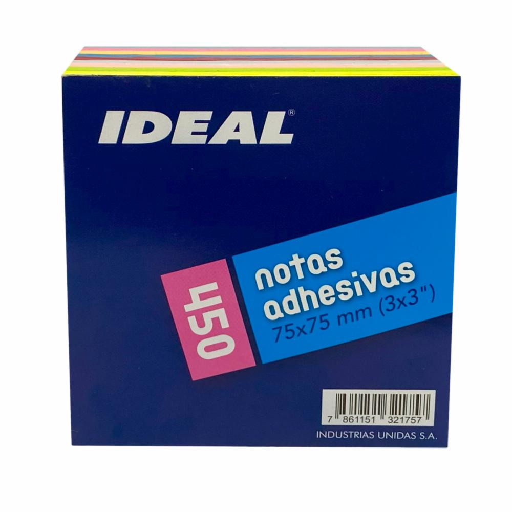 Notas Adhesivas 75X75 Mm Surtido Cubo 450 Hjs IDEAL 75X75 MM - AKI
