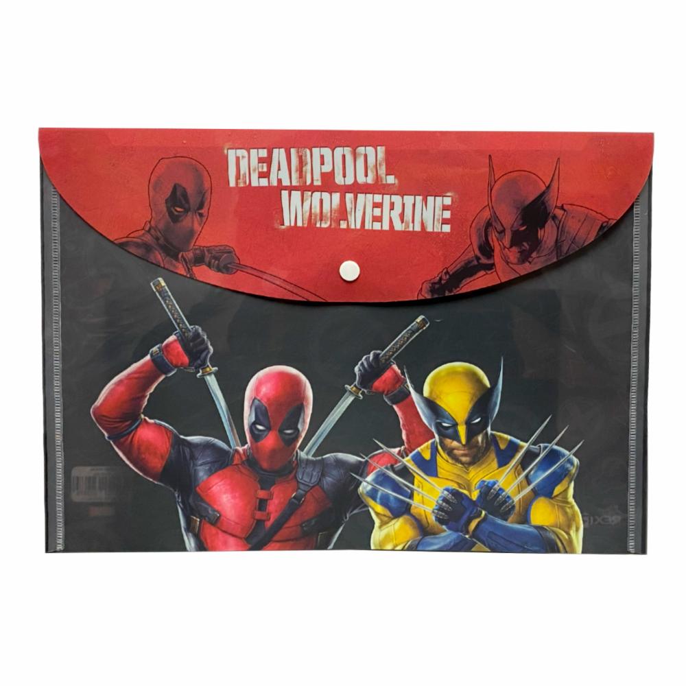 Sobre Porta Documento Diseño Deadpool Con Broche REX PLASTICS A4 - AKI