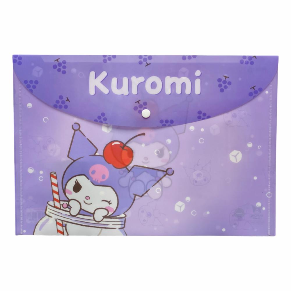 Sobre Porta Documento Diseño Kuromi Con Broche REX PLASTICS A4 - AKI