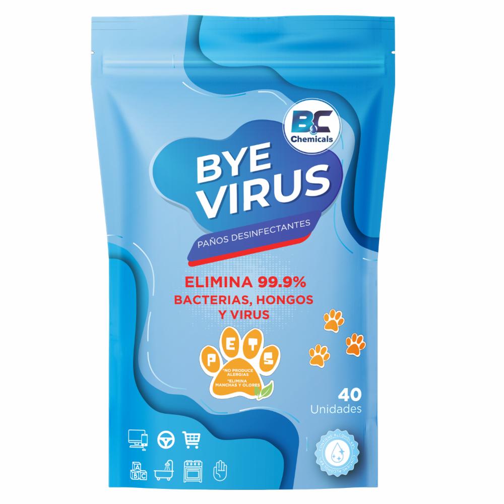 Paños Desinfectantes Para Superficies Pets Elimina Manchas Y Olores BYE ...