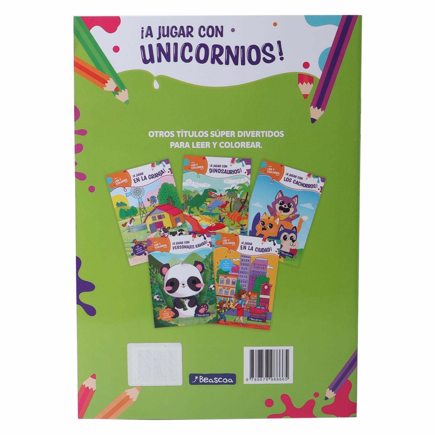 Libro Lee Y Colorea A Jugar Con Unicornios BEASCOA 20 Páginas - AKI
