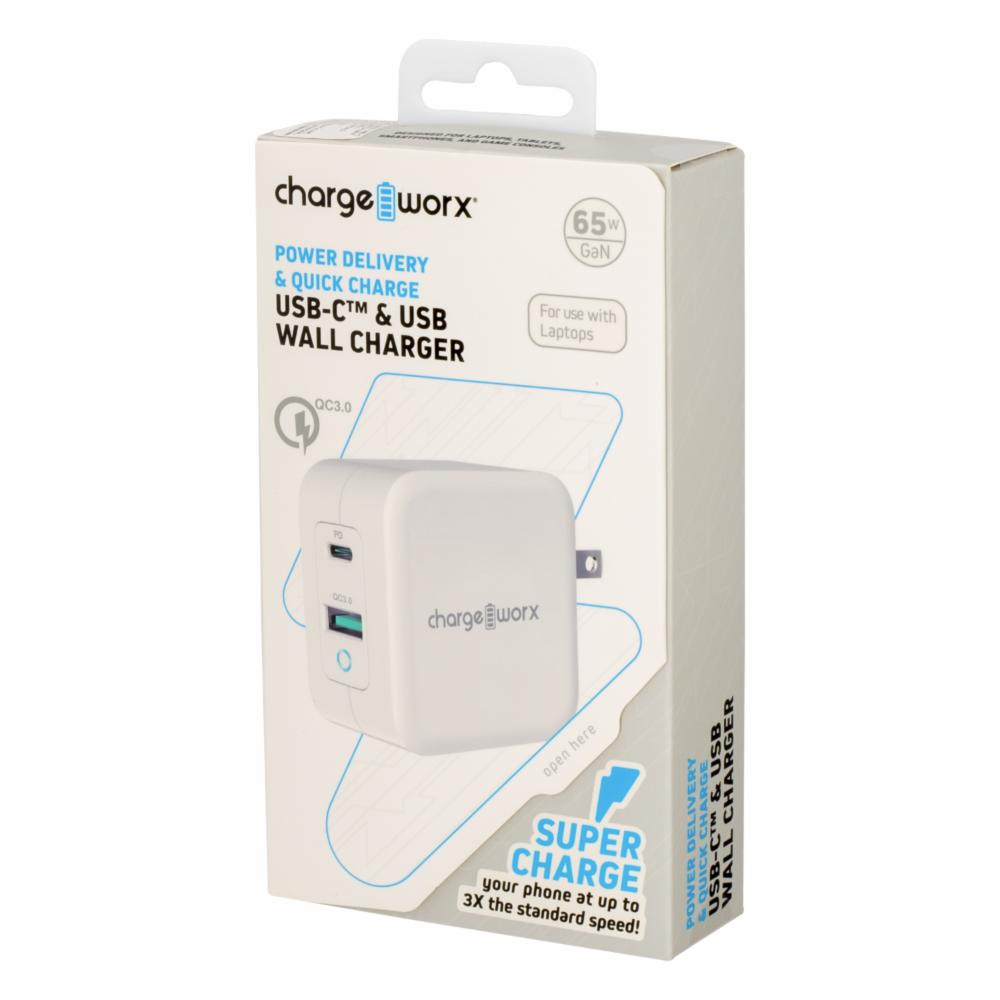 Adaptador De Pared Usb-C Para Carga Rápida CHARGE WORX 65 W - AKI
