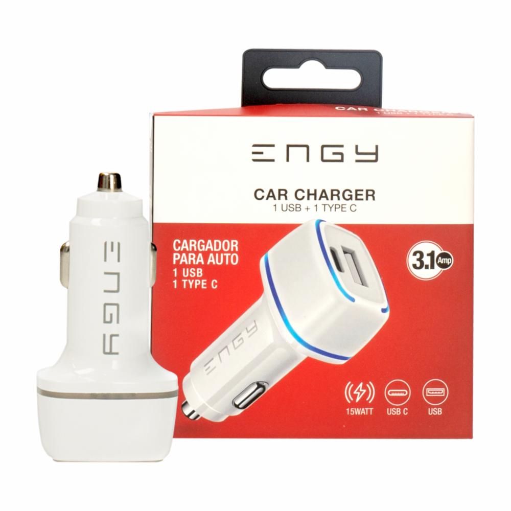 Cargador Para Auto ENGY Tipo C y USB-A - AKI